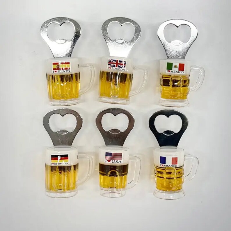 Beer Bottle Opener Hand Held Liquid Filled Fridge Magnet Modelo Dos ...