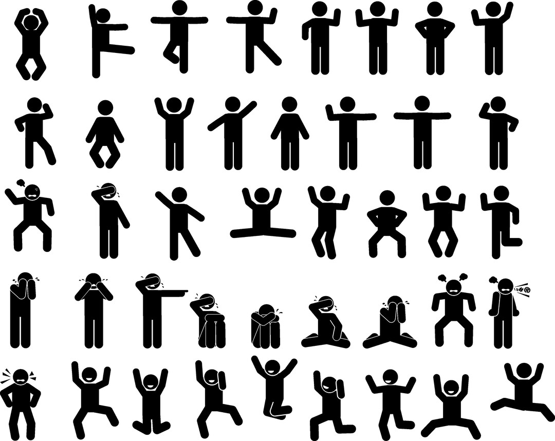 Expressive Stickman: Dynamic Poses and Emotive Figures - Etsy