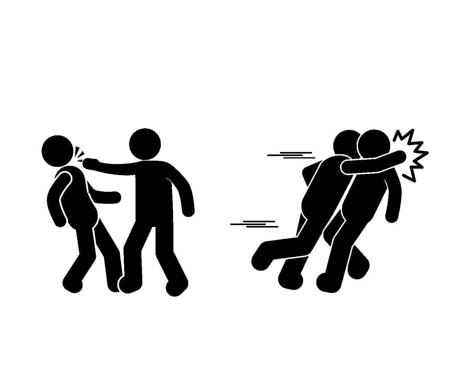 Vector Illustration of Stick Figure and Stick Man Fighting, Mixed ...