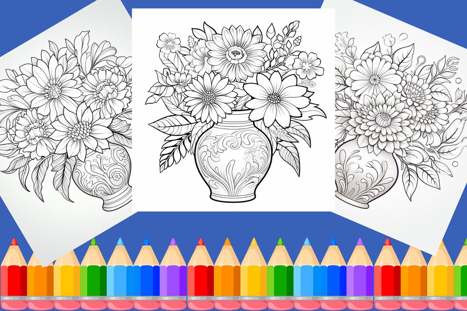 Mandala Flower Coloring Pages | 50 Digital Pages for Adults and Teens ...