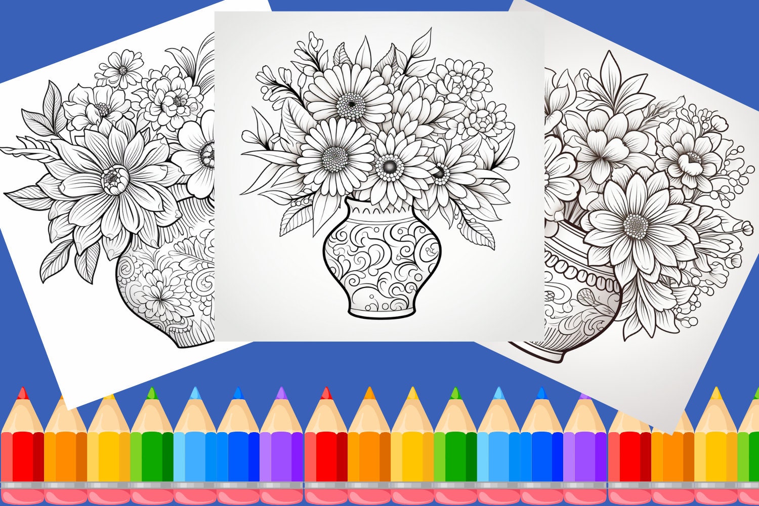 Mandala Flower Coloring Pages | 50 Digital Pages for Adults and Teens ...