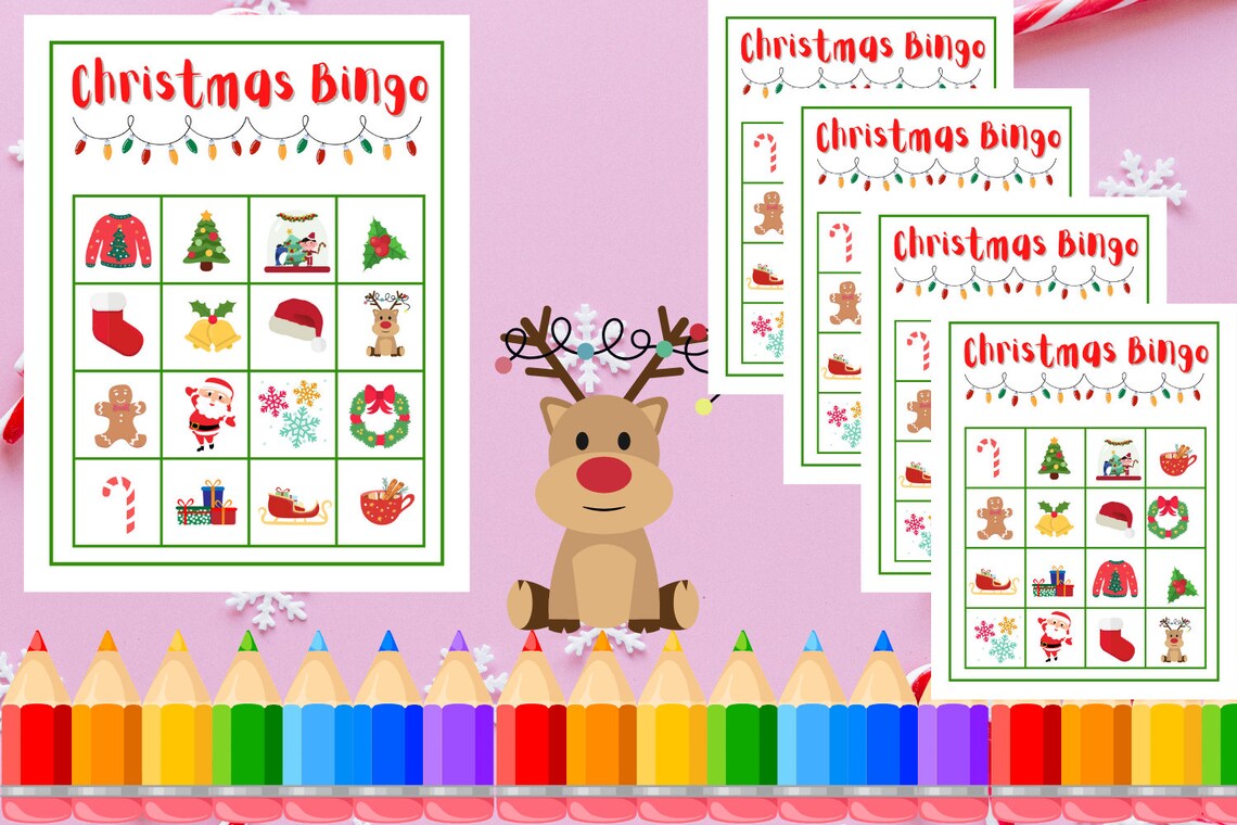 Christmas Bingo, 5 Unique Bingo Games, Kids' Christmas Activity ...