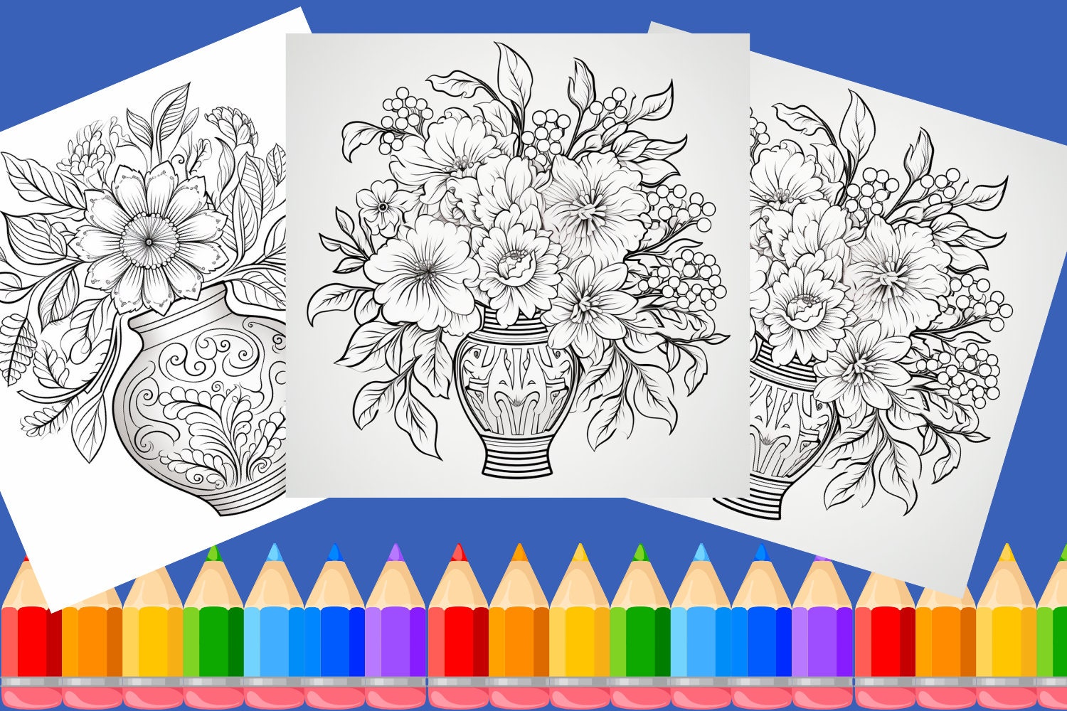 Mandala Flower Coloring Pages | 50 Digital Pages for Adults and Teens ...