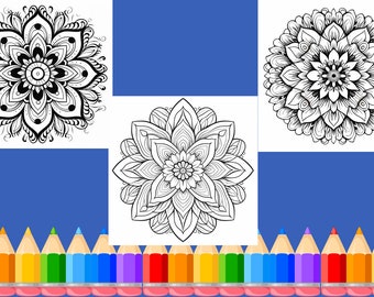 Mandala Coloring Pages for Adults and Teens Printable Digital Coloring ...