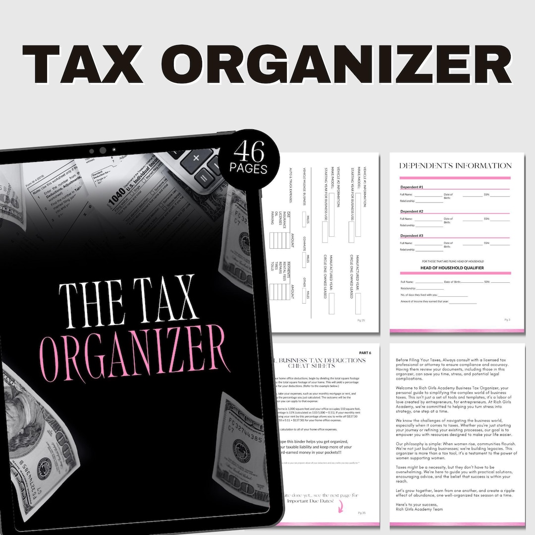 Small Business Tax Organizer: 42-page Printable Template (instant ...