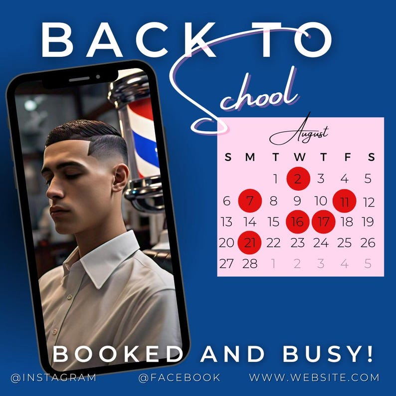 Barber Template BOGO Back to School, Editable Canva Template, Instagram ...