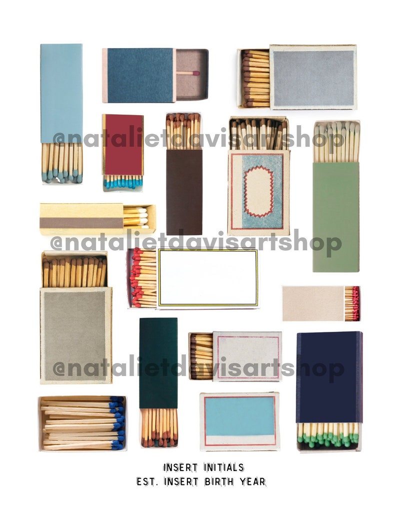 Blank Matchbox Print Template- Color-way 1 - Etsy
