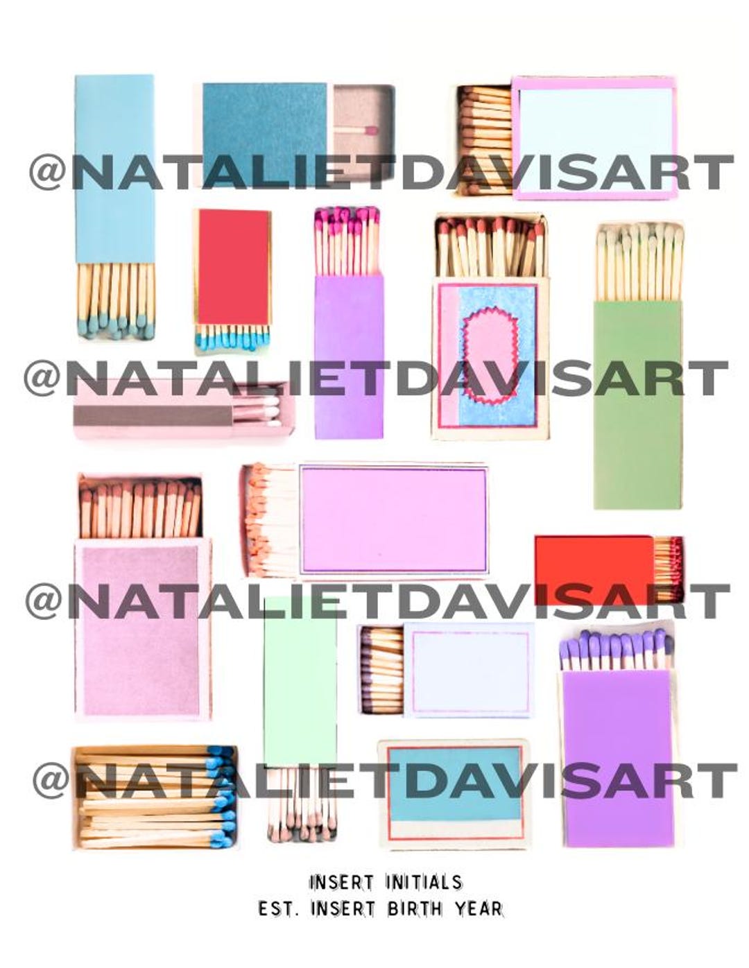 Blank Matchbox Print Template- Color-way 2 - Etsy