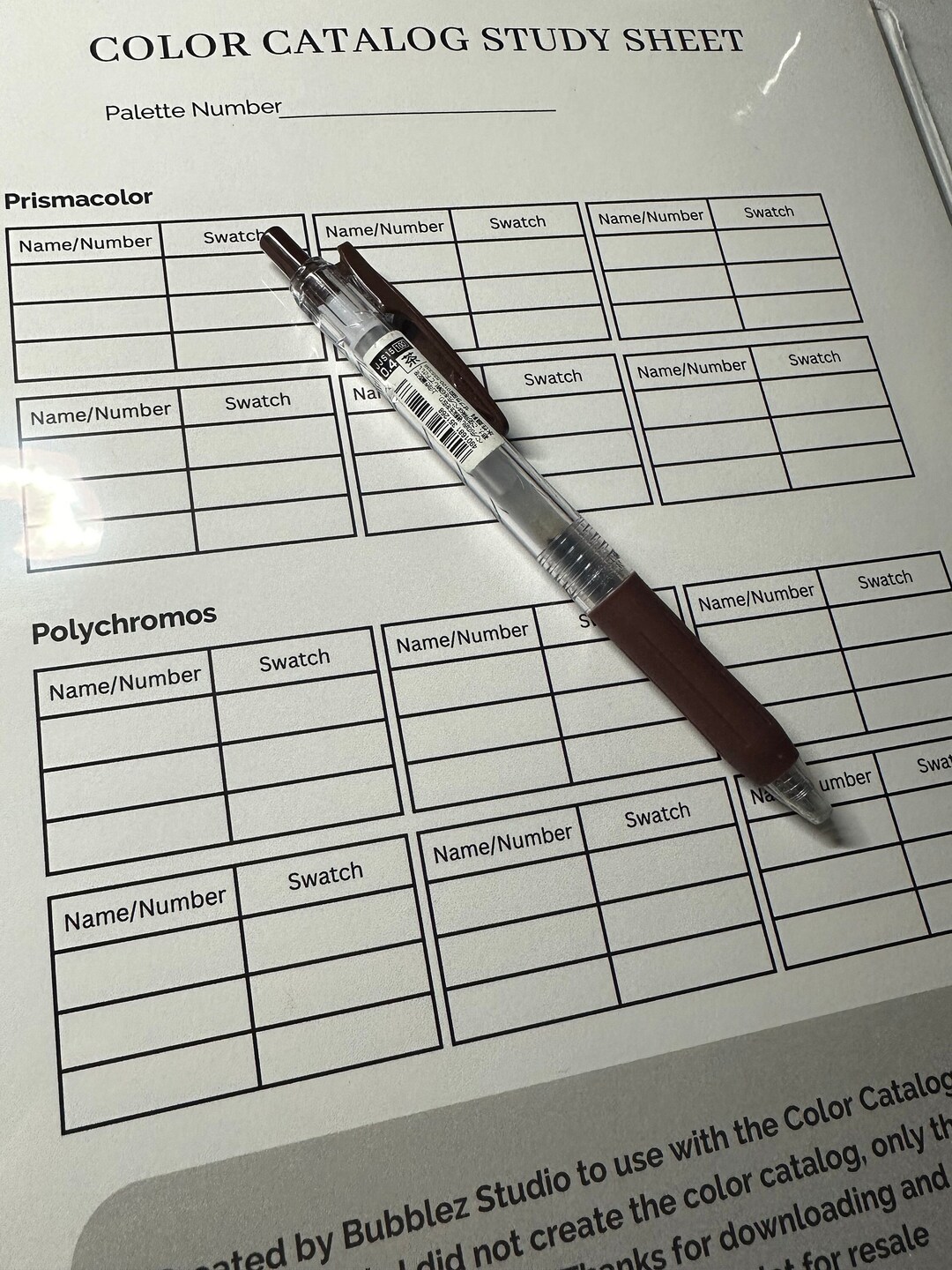 Catalog Color Study Sheet - Etsy