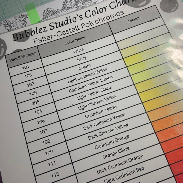 Polychromos Swatch Chart - Etsy