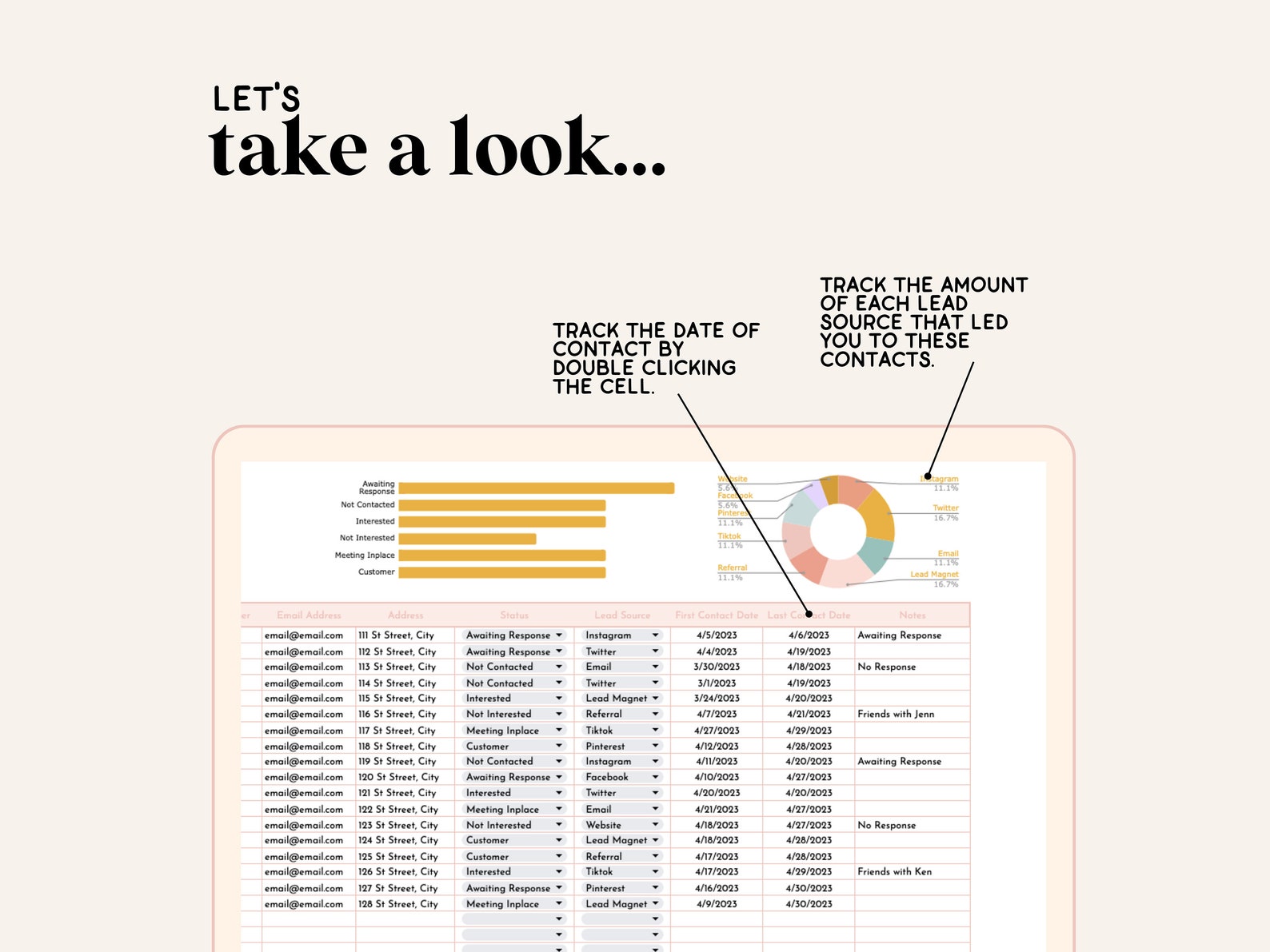 Lead Tracker Spreadsheet | Google Sheets | Client Sales Tracker | Lead ...