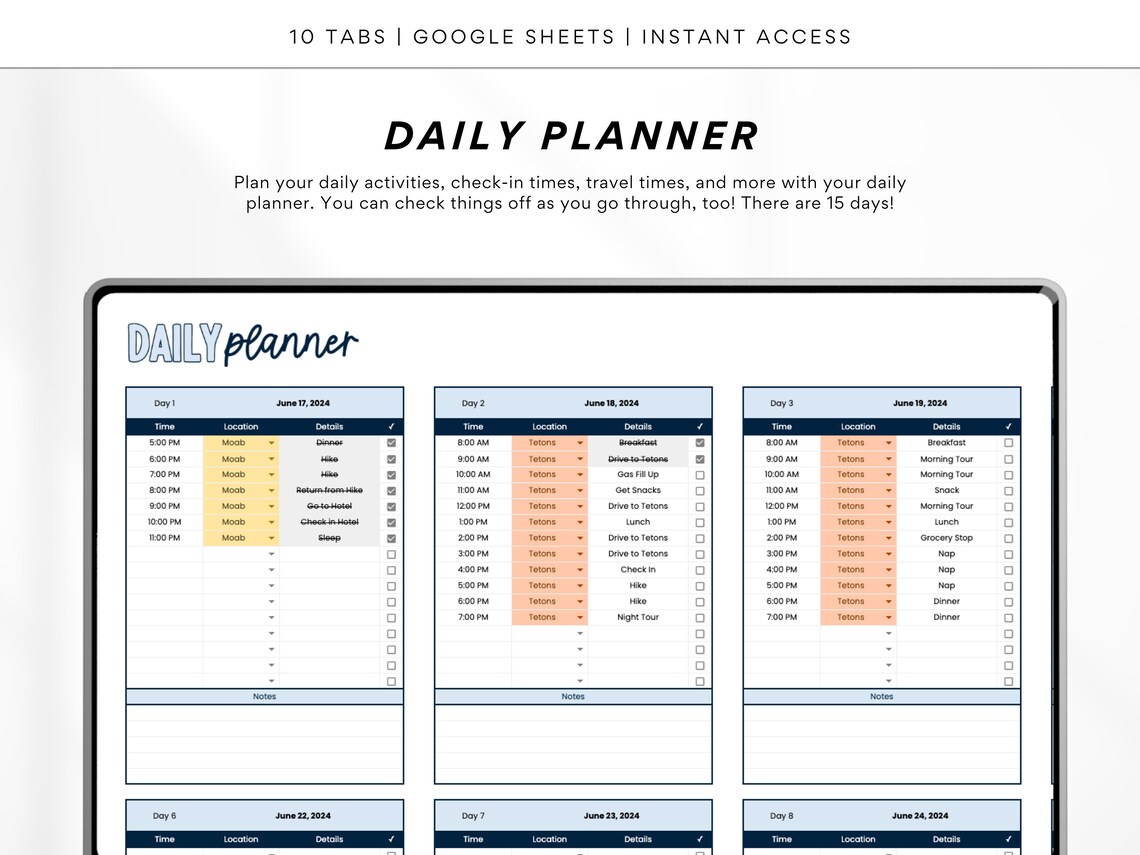 Road Trip Spreadsheet Google Spreadsheet Travel Itinerary Road Trip ...
