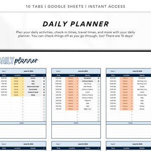 Road Trip Spreadsheet | Google Spreadsheet Travel Itinerary | Road Trip ...