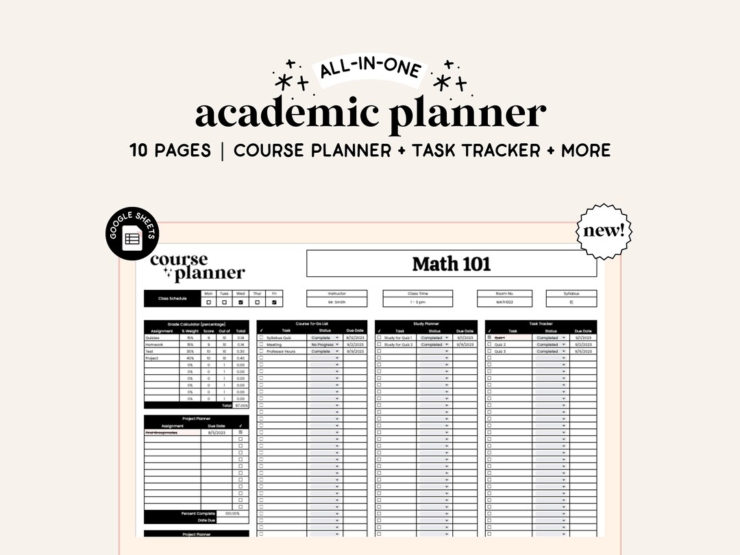 2025-2026 Academic Planner Spreadsheet | Google Sheets | Assignment ...