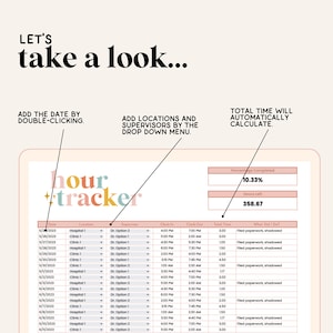 Shadowing Log Tracker | Clinical Supervision Hour Tracker | Interning ...