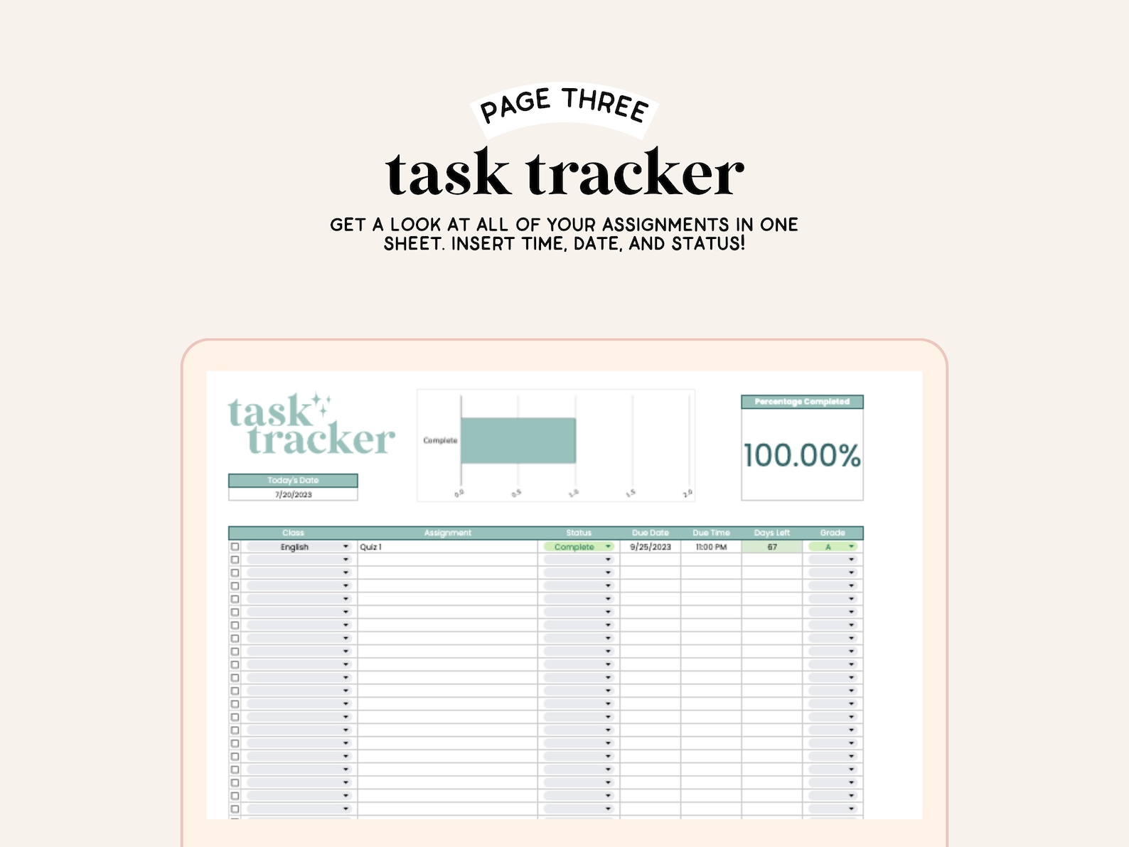 2025-2026 Academic Planner Spreadsheet | Google Sheets | Assignment Tracker | Course Planner ...