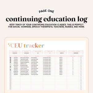 Continuing Education Spreadsheet | Google Sheets | CEU Tracker ...