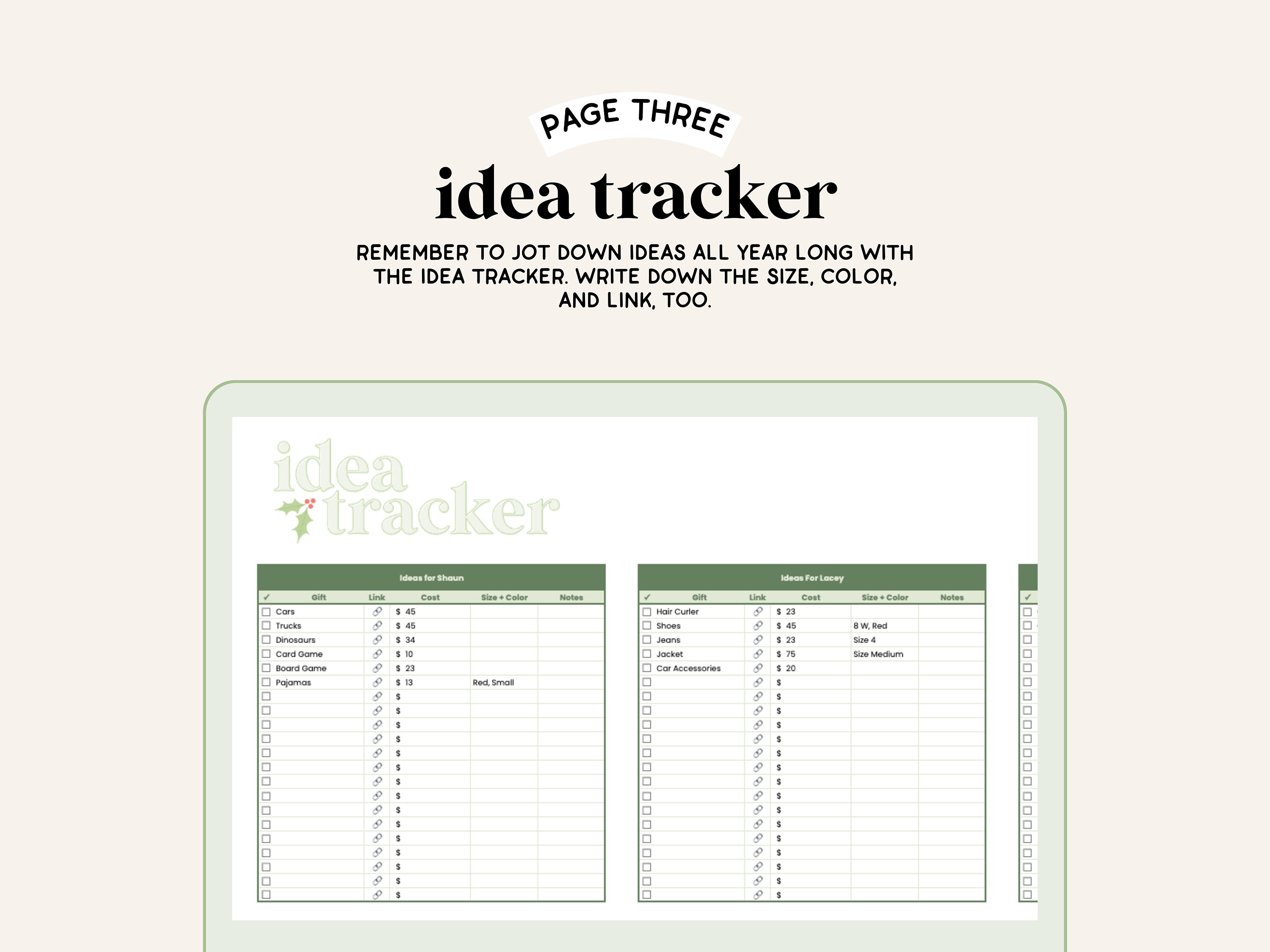 Christmas Planner Spreadsheet | Google Sheet Christmas Tracker ...
