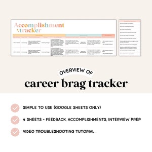 Brag Sheet Spreadsheet | Google Sheets | Accomplishment Tracker ...