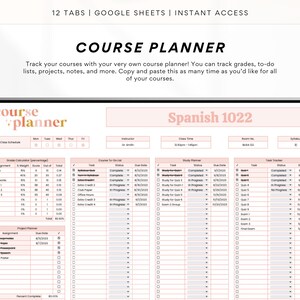 2024 College Planner Spreadsheet With Habit + Budget Tracker | Google ...