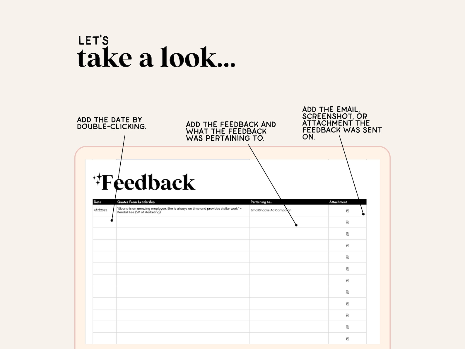 Brag Sheet Spreadsheet | Google Sheets | Accomplishment Tracker ...