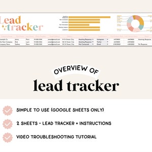 Lead Tracker Spreadsheet Google Sheets Client Sales - Etsy