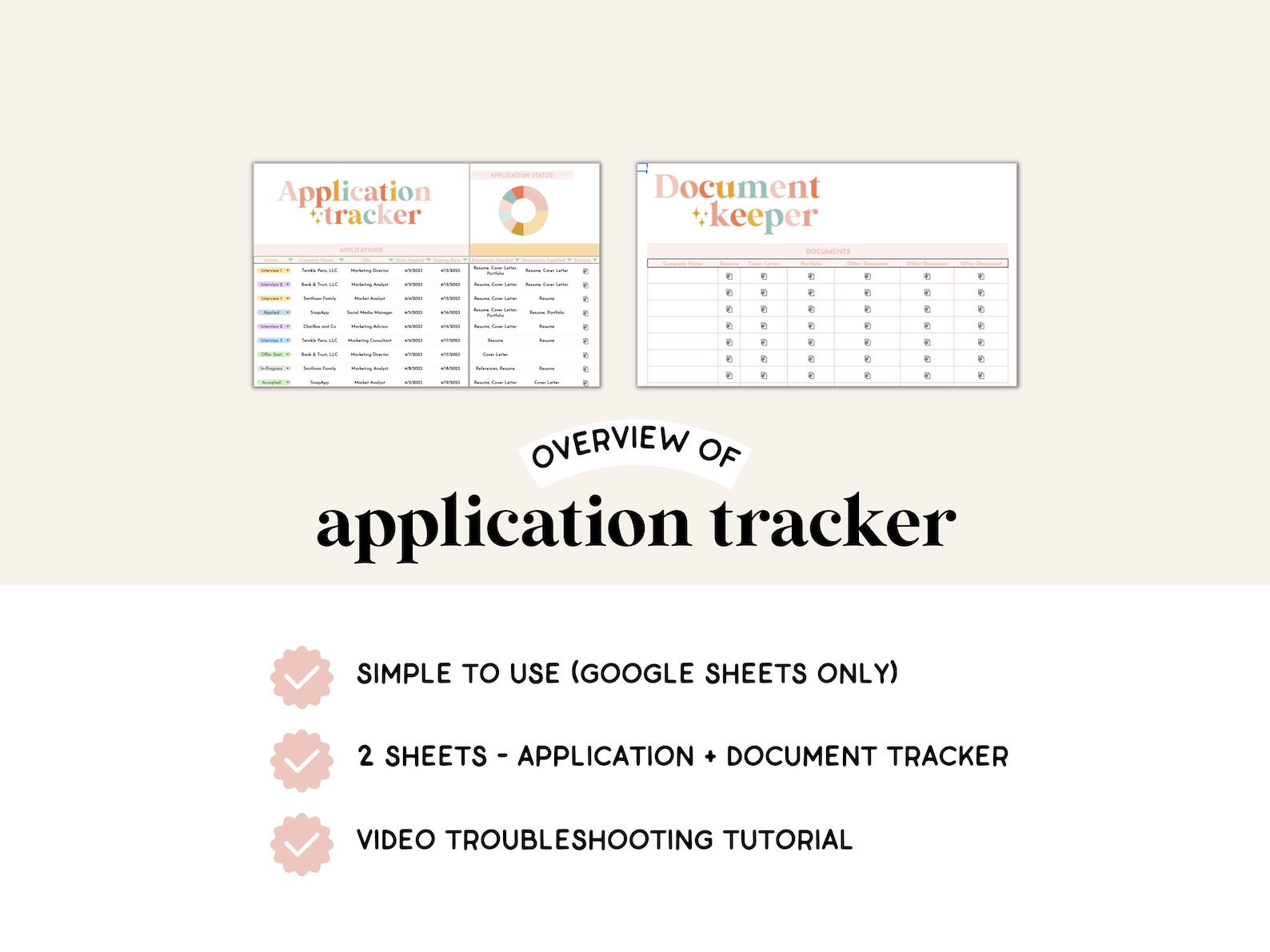 Job Application Tracker Spreadsheet | Google Sheets | Job Tracker ...