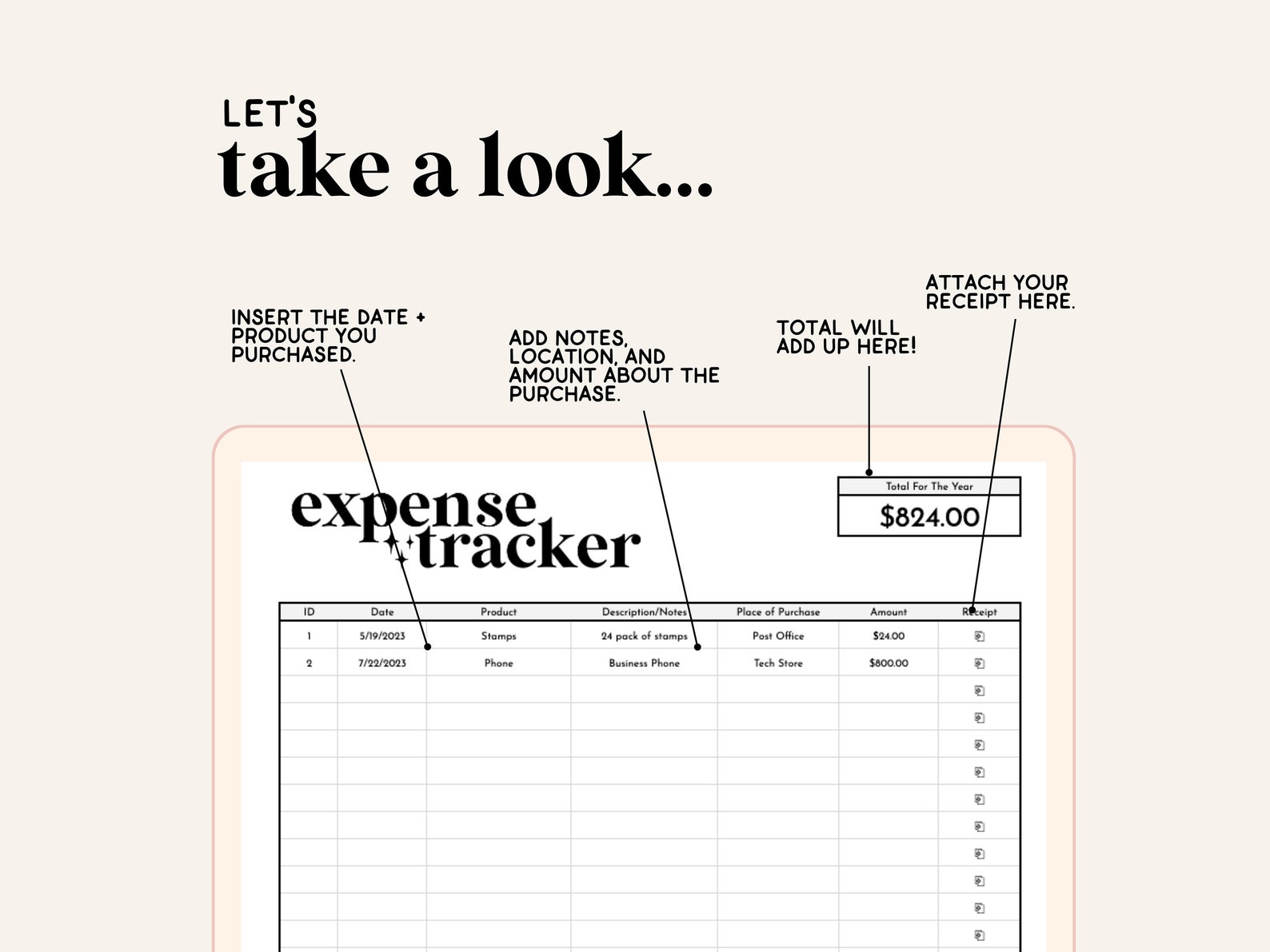 Expenses Spreadsheet | Google Sheets | Mile Tracker | Tax Deduction ...