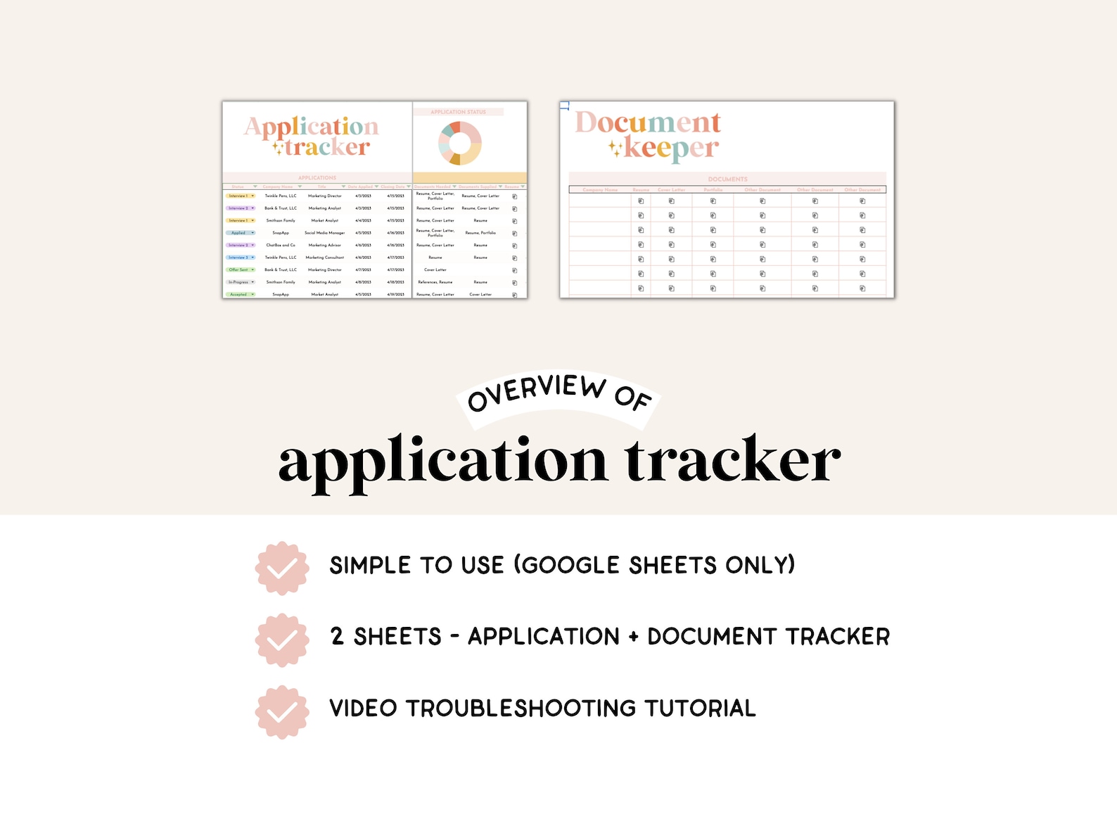 Internship Application Tracker Spreadsheet | Google Sheets | Job ...