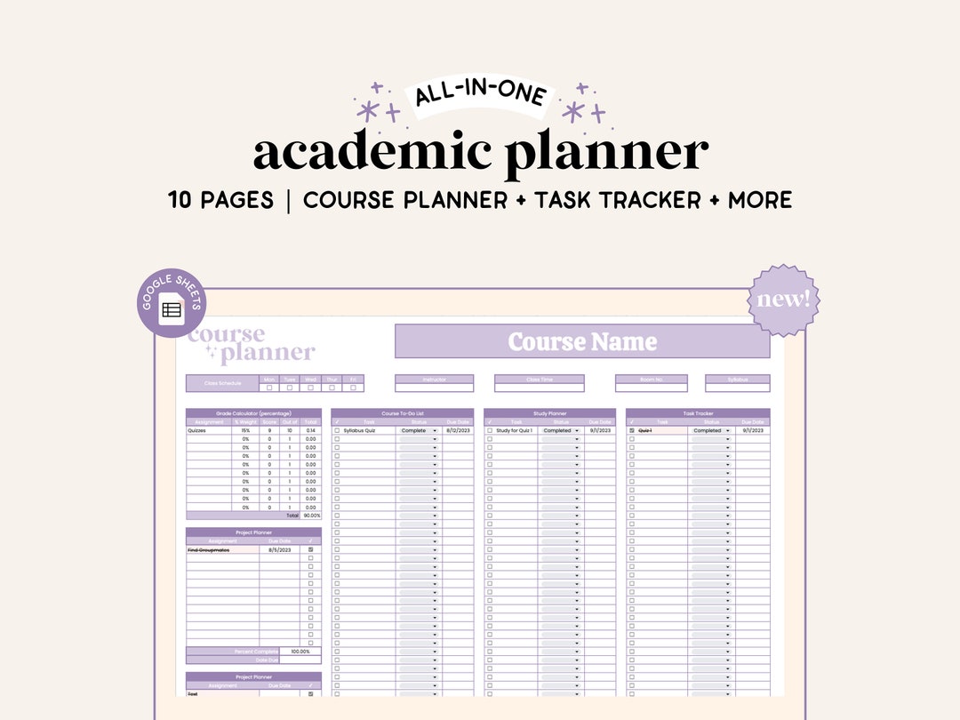 2025-2026 Academic Planner Spreadsheet | Google Sheets | Assignment ...