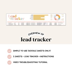 Lead Tracker Spreadsheet | Google Sheets | Client Sales Tracker | Lead ...