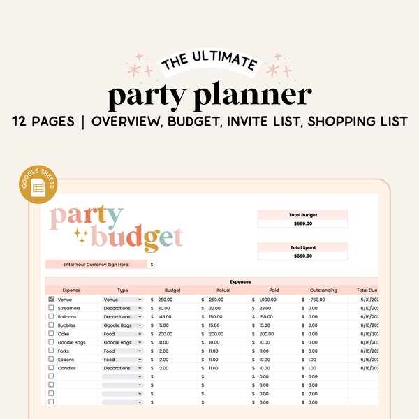 Party Event Etsy