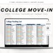 College Move in Checklist | College Move in Spreadsheet | Dorm ...
