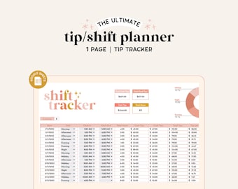 Tip Tracker Tip Spreadsheet Google Sheets Income Spreadsheet Employee Tracker Finance ...