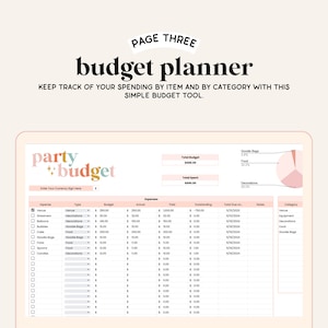 Party Planning Spreadsheet | Google Sheets Party Planner | Event ...