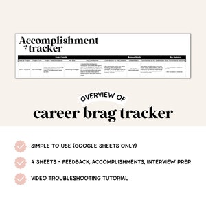 Brag Sheet Spreadsheet | Google Sheets | Accomplishment Tracker ...