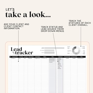 Lead Tracker Spreadsheet | Google Sheets | Client Sales Tracker | Lead ...