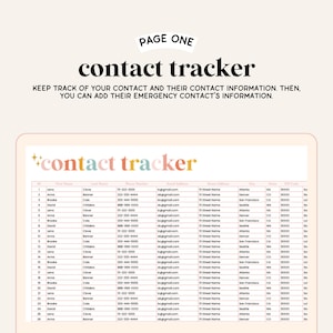 Contact List Template | Address Book List | Contact Information ...
