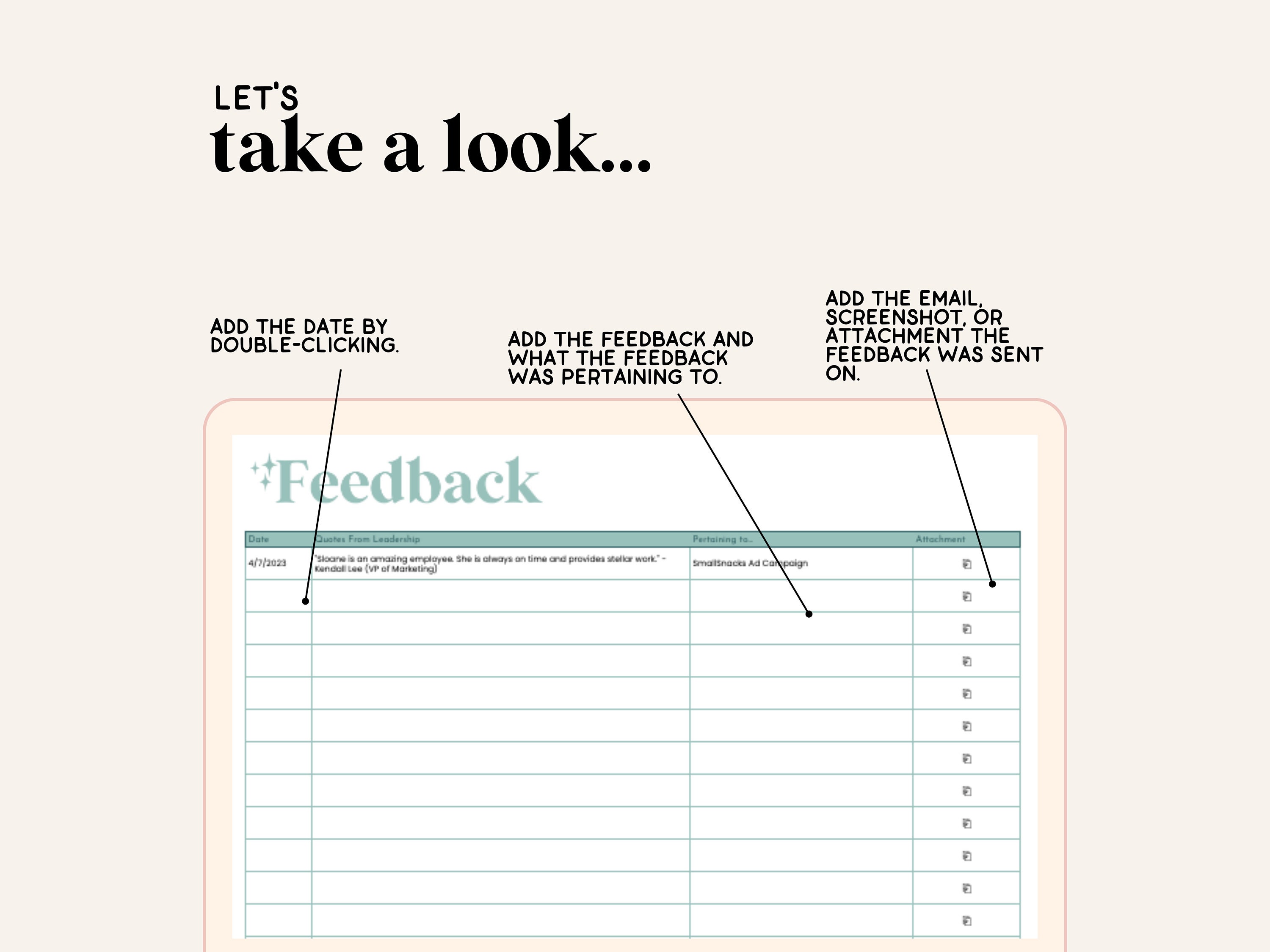 Brag Sheet Spreadsheet | Google Sheets | Accomplishment Tracker ...