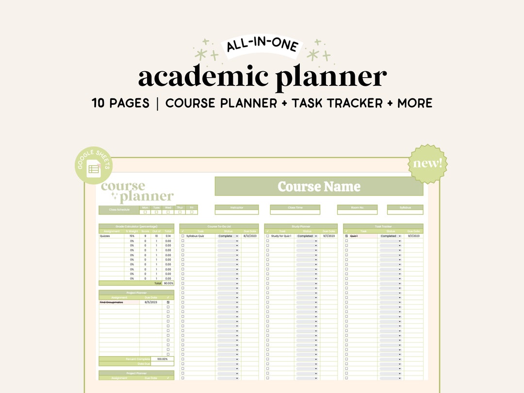 2025-2026 Academic Planner Spreadsheet | Google Sheets | Assignment ...