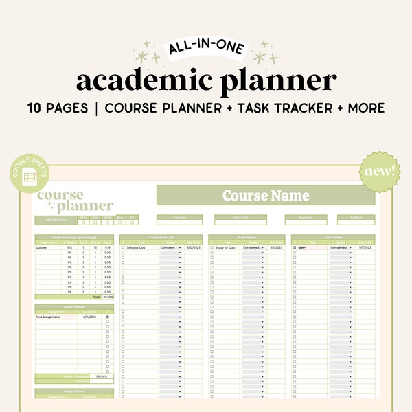 2024 2025 Academic Planner Spreadsheet | Google Sheets | Assignment ...