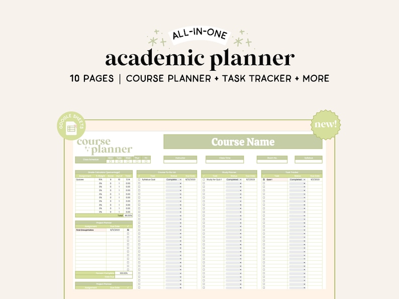 2025-2026 Academic Planner Spreadsheet | Google Sheets | Assignment ...