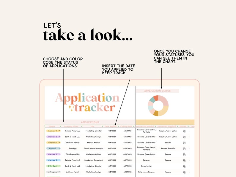Job Application Tracker Spreadsheet Google Sheets Job - Etsy Job Application Tracker Spreadsheet Google Sheets Job - Etsy