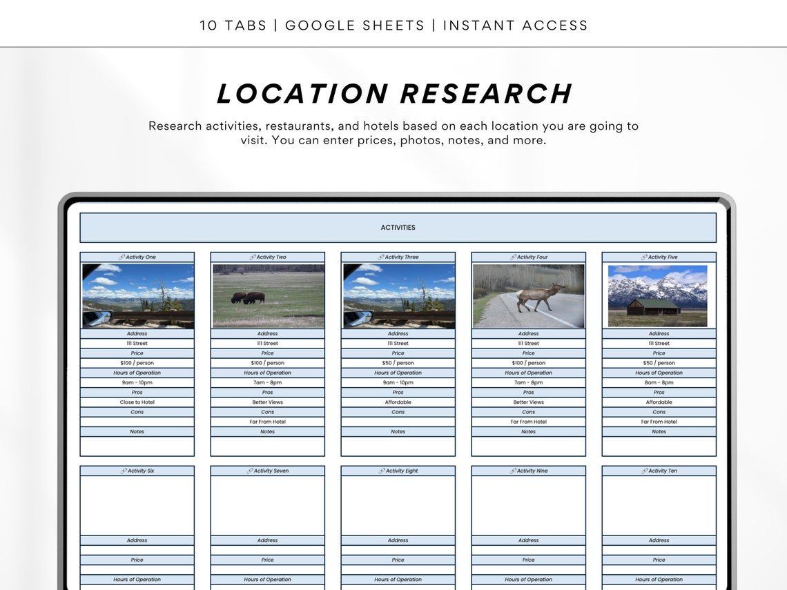 Road Trip Spreadsheet Google Spreadsheet Travel Itinerary Road Trip ...