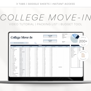 College Move in Checklist | College Move in Spreadsheet | Dorm ...