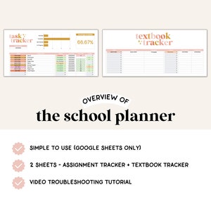 Assignment Tracker | School Spreadsheet | Google Sheets | Book Tracker ...