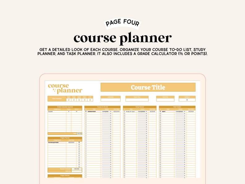 2025-2026 Academic Planner Spreadsheet | Google Sheets | Assignment Tracker | Course Planner ...