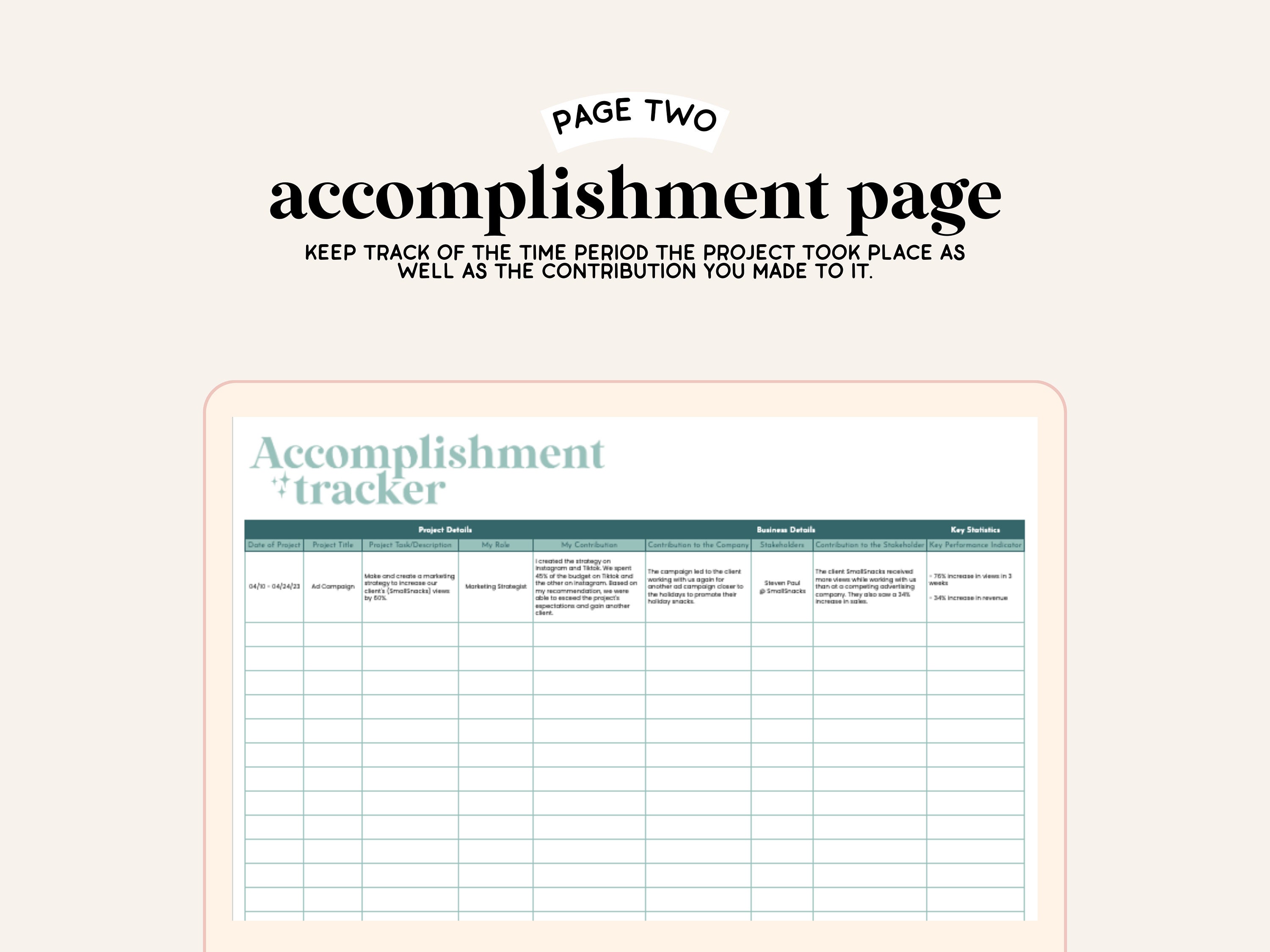 Brag Sheet Spreadsheet Google Sheets Accomplishment Tracker Career ...