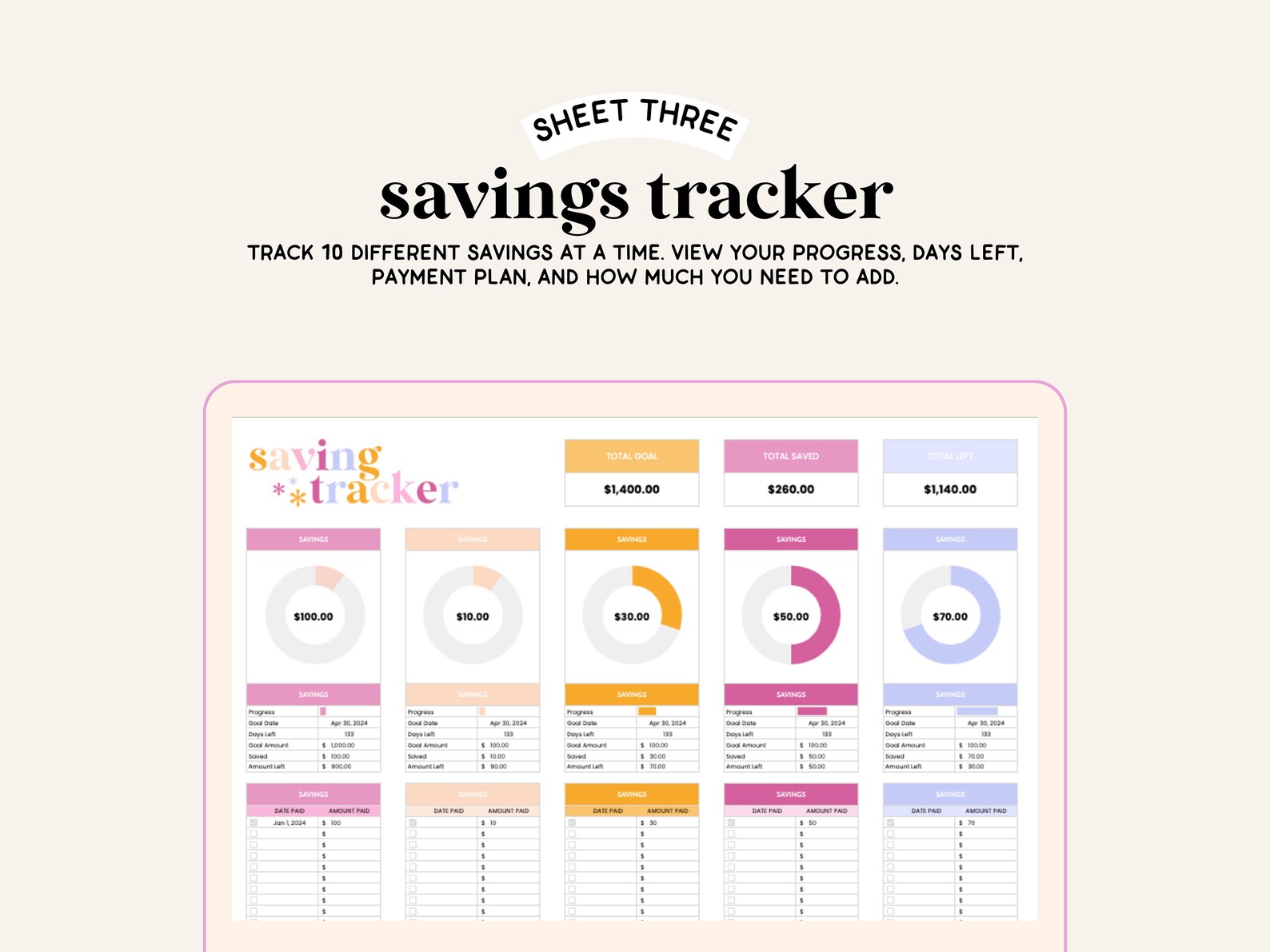 All-in-one Finance Spreadsheet | Savings Tracker | Debt Tracker ...