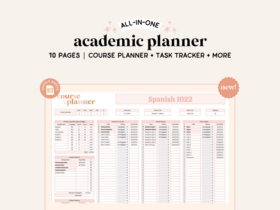 2024-2025 Academic Planner Spreadsheet | Google Sheets | Assignment ...